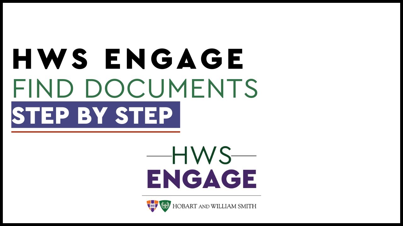 HWS Engage: Finding Documents - YouTube