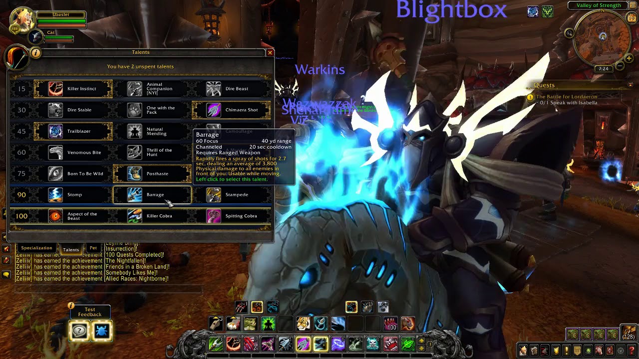 BFA Alpha Hunter Character Creation and Beast Mastery Talent Tree - YouTube