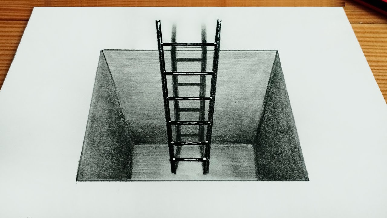 How to Draw a Ladder in a Hole 3D Very Easy - YouTube
