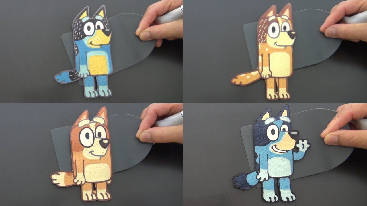 Bluey Pancake Art - Chilli, Bandit, Bingo, Bluey - YouTube