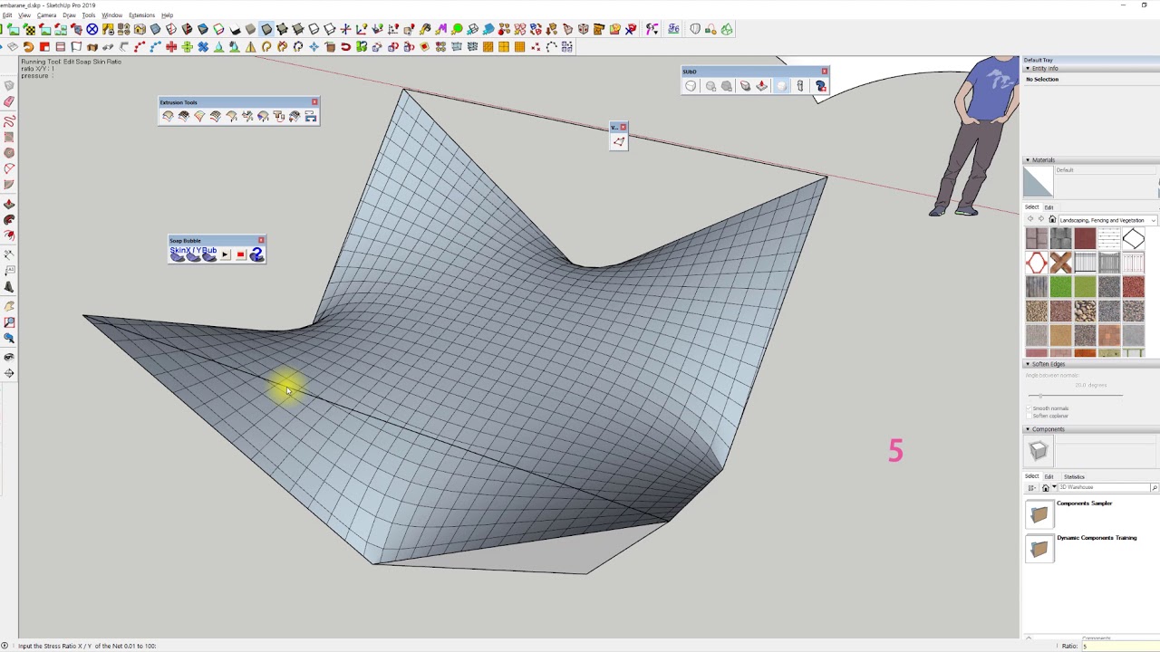 UncleBucks (Dynamic Sketchup - 천막구조만들기 Membrane Structure Part4 ) - YouTube