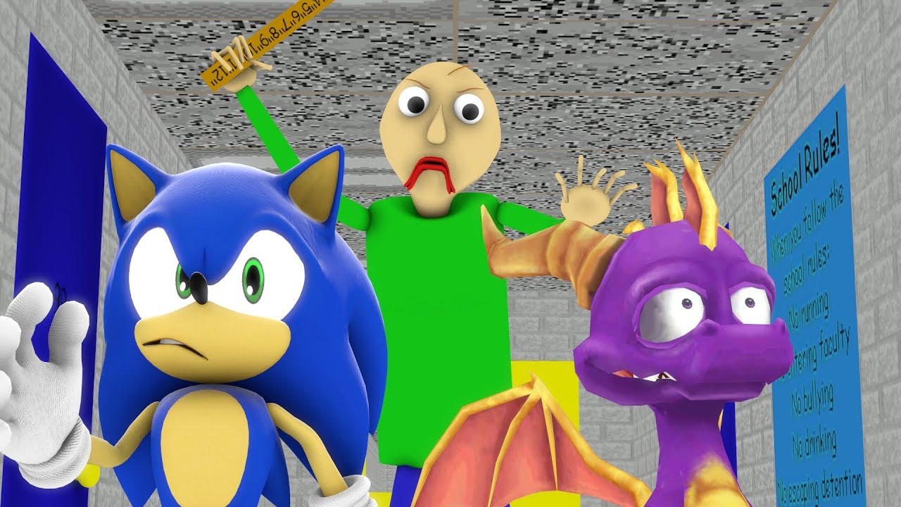 [SFM BALDI] Baldi's Basics In Learning SONIC & SPYRO VS BALDI ...