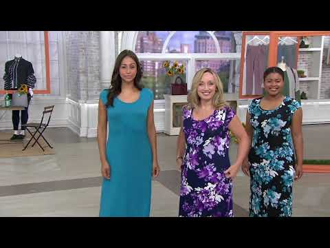 Carole Hochman Romantic Bouquet Rayon Spandex 2-Pack Dress Set on QVC
