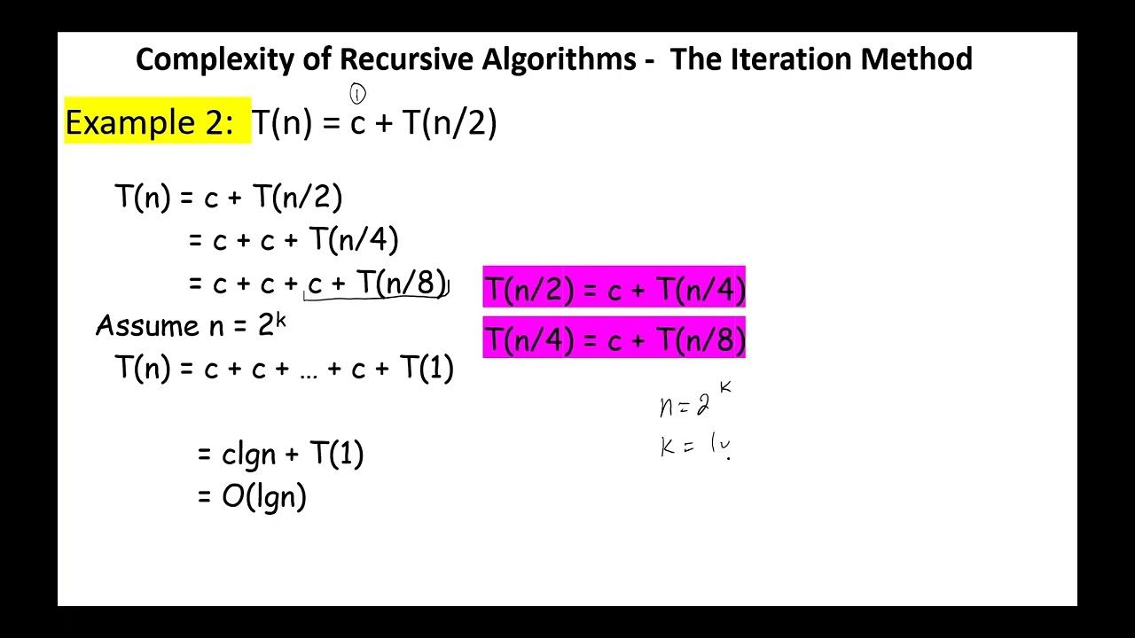 Complexity of Recursive Algorithms تعقيد الخوارزميات العودية - YouTube