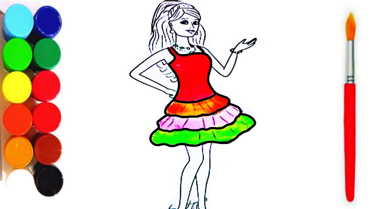 Colouring A beautiful doll 😍 step by step | Doll drawing and Coloring ...