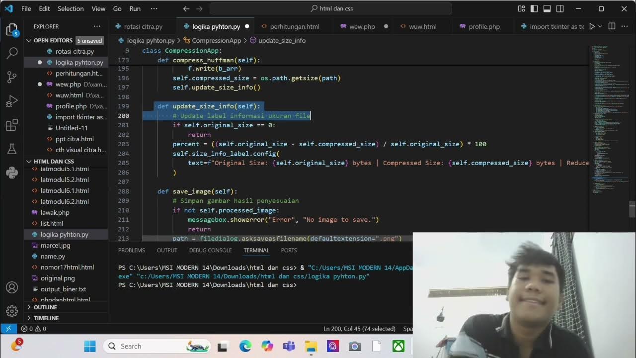 Python lossless|compress RLE dan Huffman part 7 - YouTube