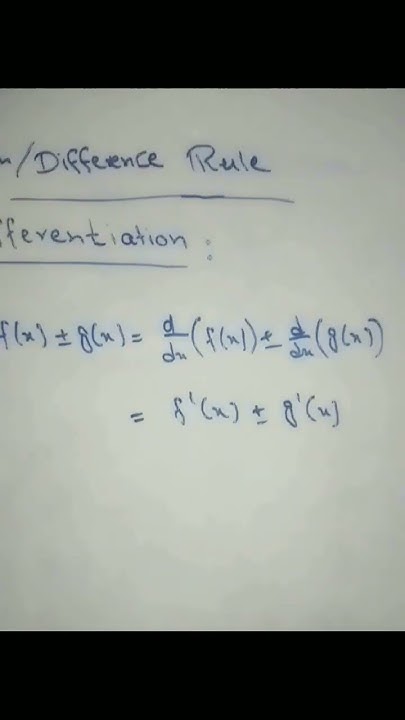 Sum/Difference Rule in Differentiation, Mathematics - YouTube
