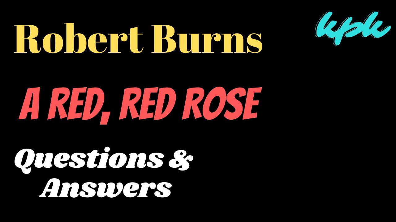 A Red, Red Rose Questions and Answers poem by Robert Burns - YouTube