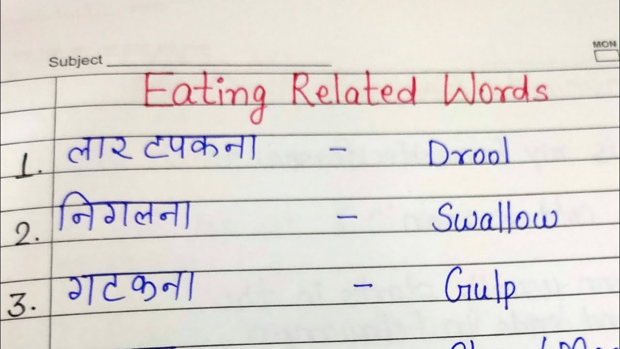 Eating Related Word l Eating Related Vocabulary l Common English word l ...