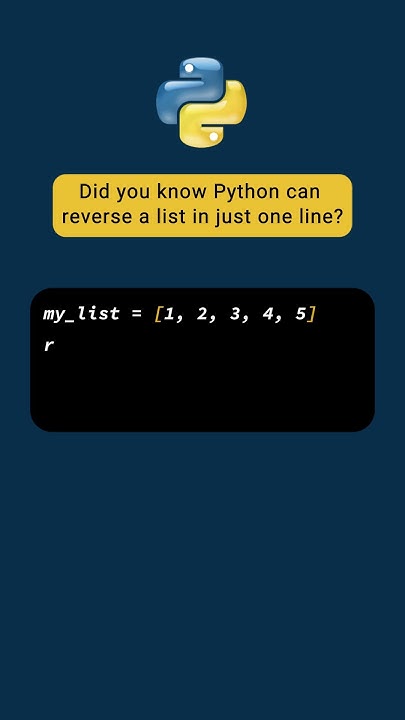 Did you know Python can reverse a list in just one line ? #learnpython #programming #pythontips ...