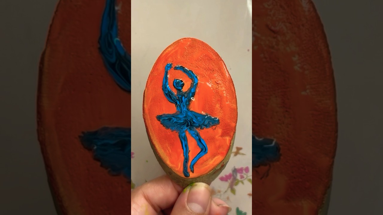 How I paint dancing a girl with out pencil and brush? #interesting # ...