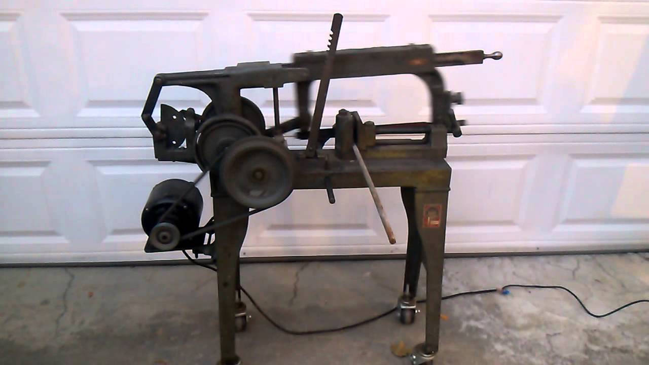 Keller model 3B power hacksaw auto stop - YouTube