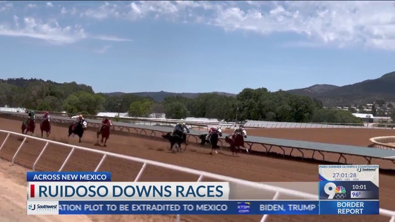 Ruidoso Downs gets back to racing, but flooding cuts it short - YouTube