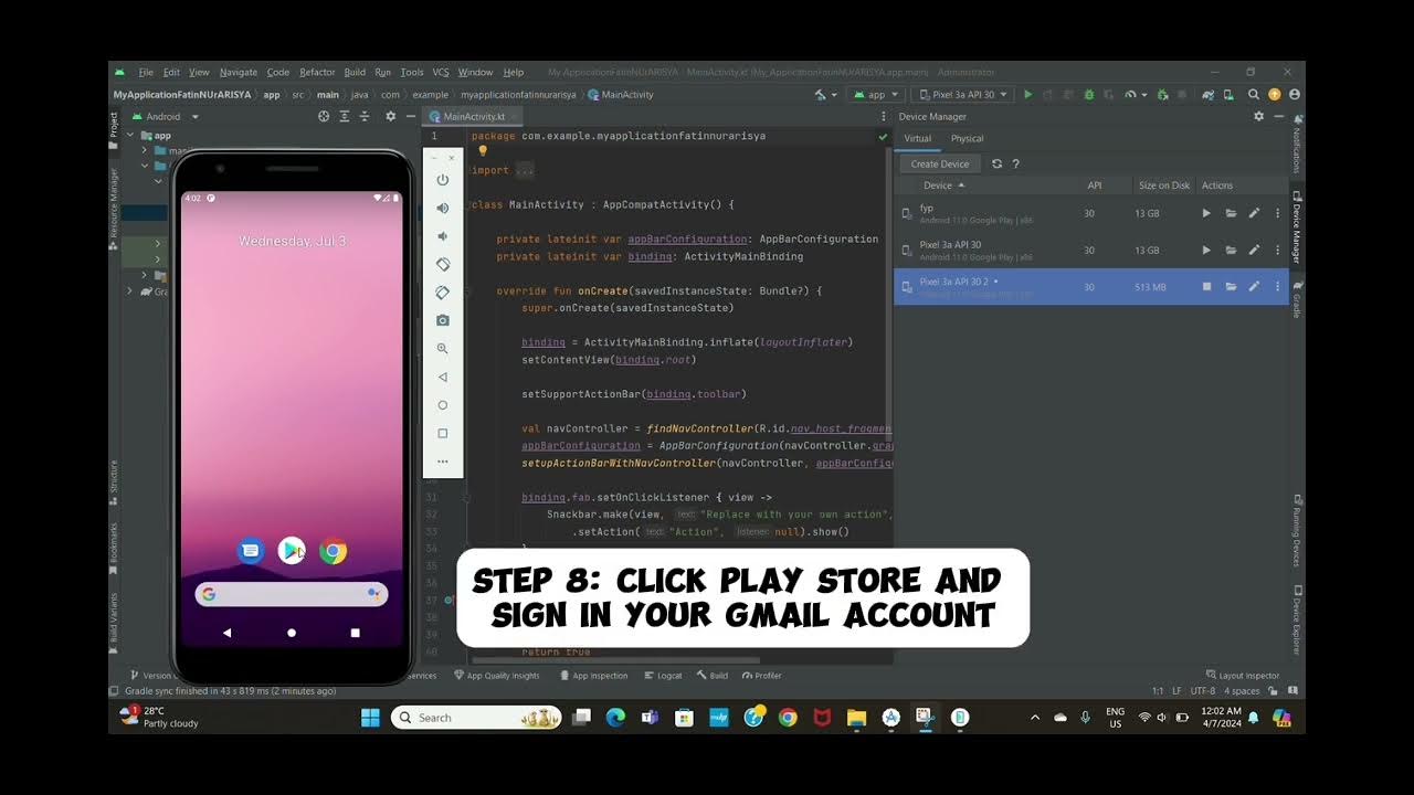 10 step HOW TO CREATE TERMINAL IN ANDROID PHONE (ANDROID EMULATOR) USING ANDROID STUDIO - YouTube