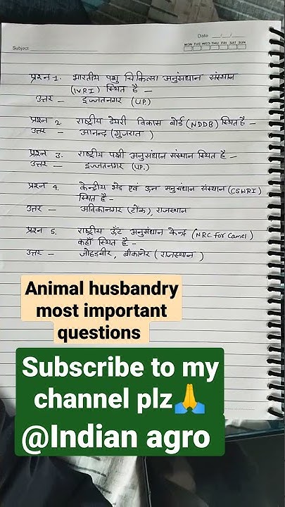 Animal husbandry most important questions! @Indian agro #agriculture #icar #jet - YouTube