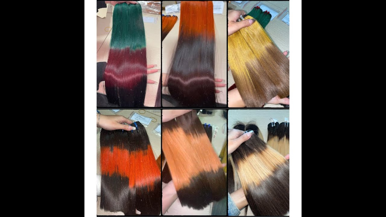 Wholesale Vietnamese bone straight hair - Customed color album - YouTube