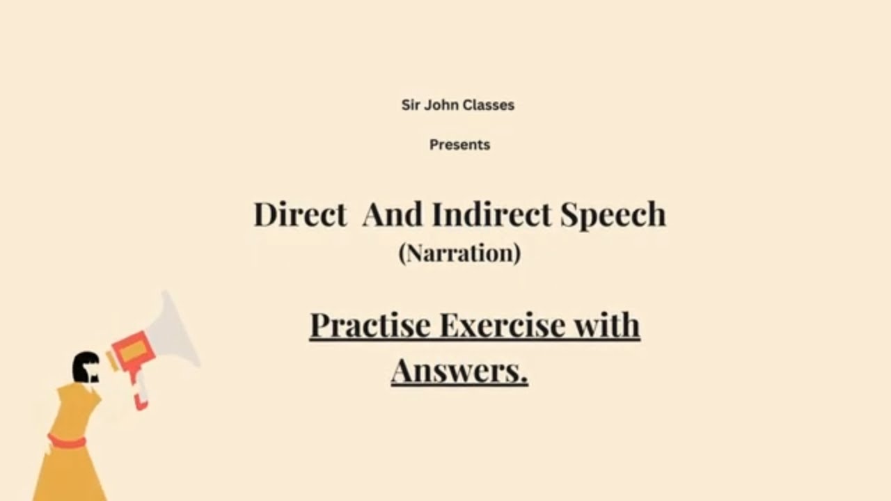 Multiple Choice Questions for Practice, Direct and Indirect Speech with ...