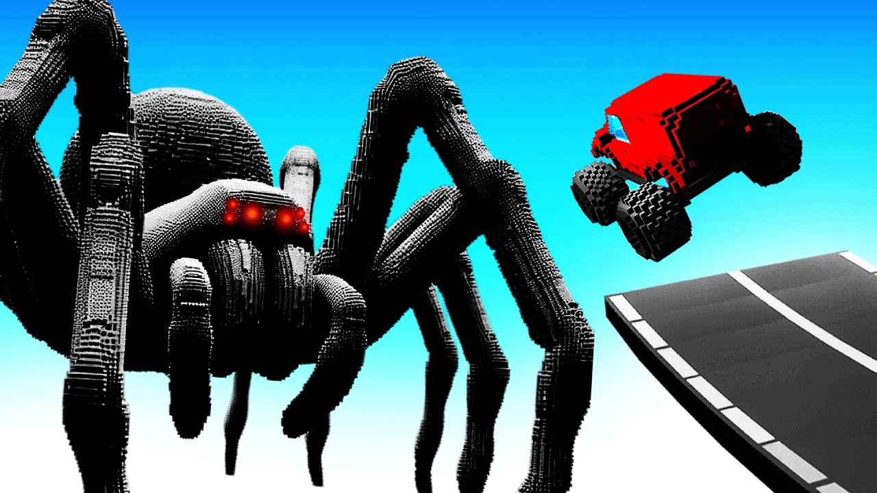 CARS vs GIANT SPIDER - YouTube