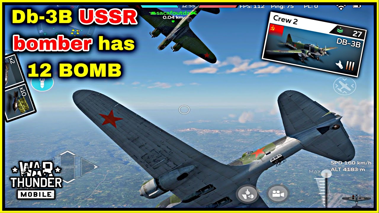 USSR bomber bombing the enemy base with 2 big bombs and 10 small ...