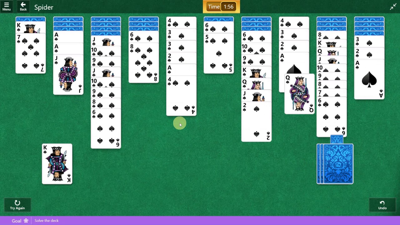 Microsoft Solitaire Collection - Spider - December 30 2016 - YouTube
