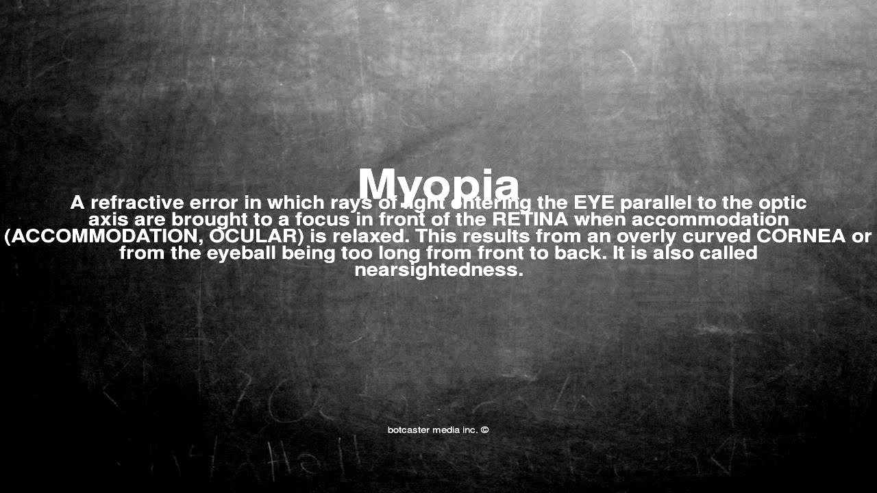 Medical vocabulary: What does Myopia mean - YouTube