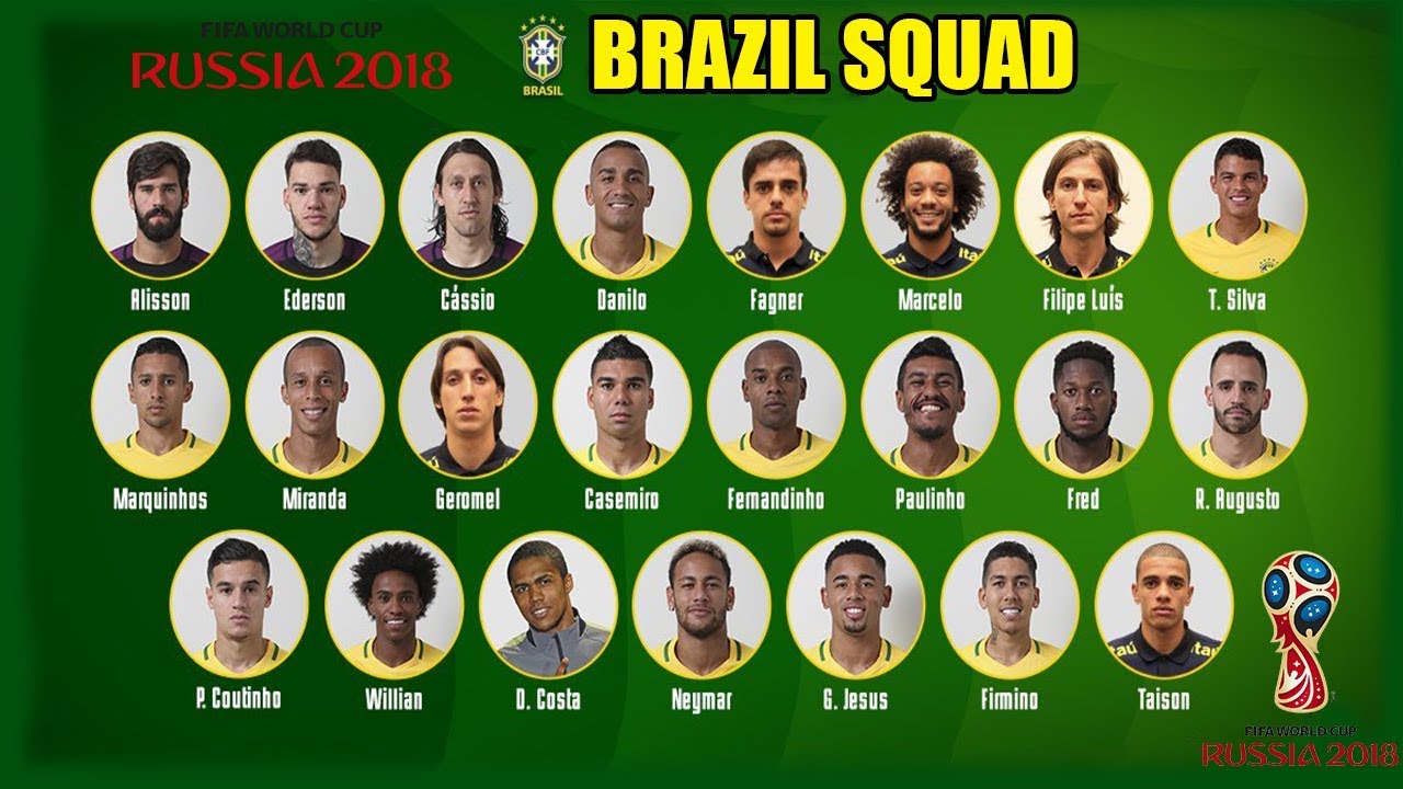 Fifa World Cup 2018 | Brazil Official Team Squad For World Cup 2018 ...