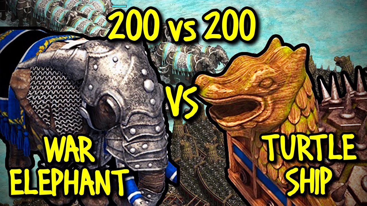 200 ELITE WAR ELEPHANTS vs 200 ELITE TURTLE SHIPS | AoE II: Definitive ...