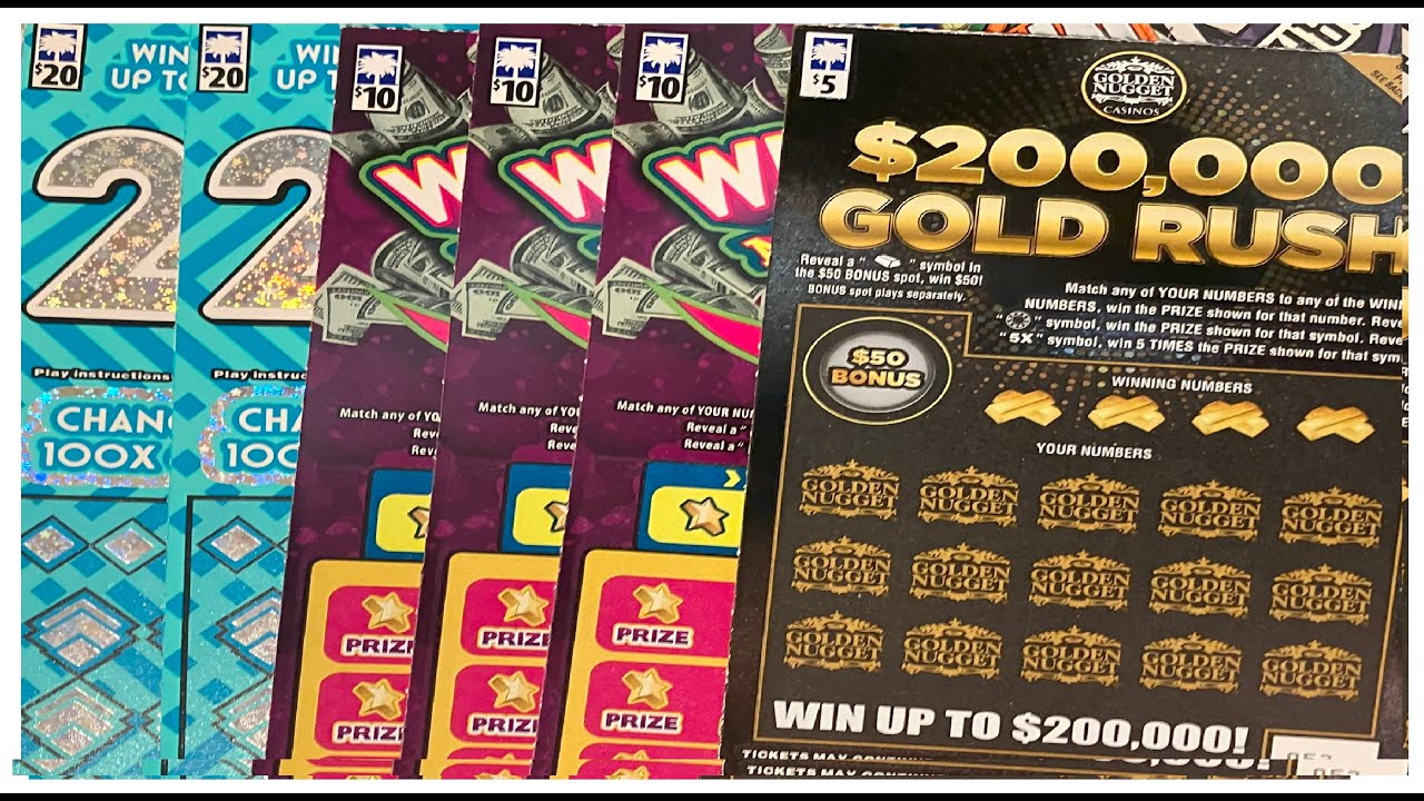 SC $5.00 GOLD Rush & WILD Cash Scratch Off Lottery Tickets. - YouTube
