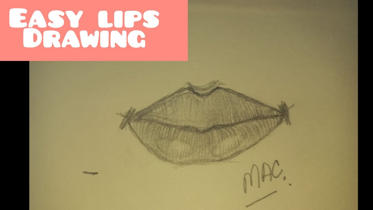 Easy Drawing||How to draw lips||Step by step lips Drawing/M Arts ...
