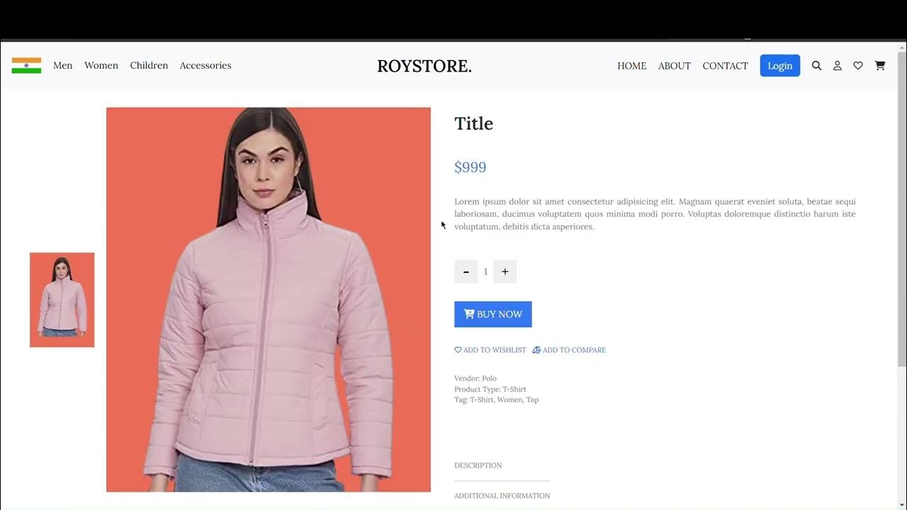 Simple E-Commerce Web Design || HTML || CSS || JavaScript || FontAwesome - YouTube
