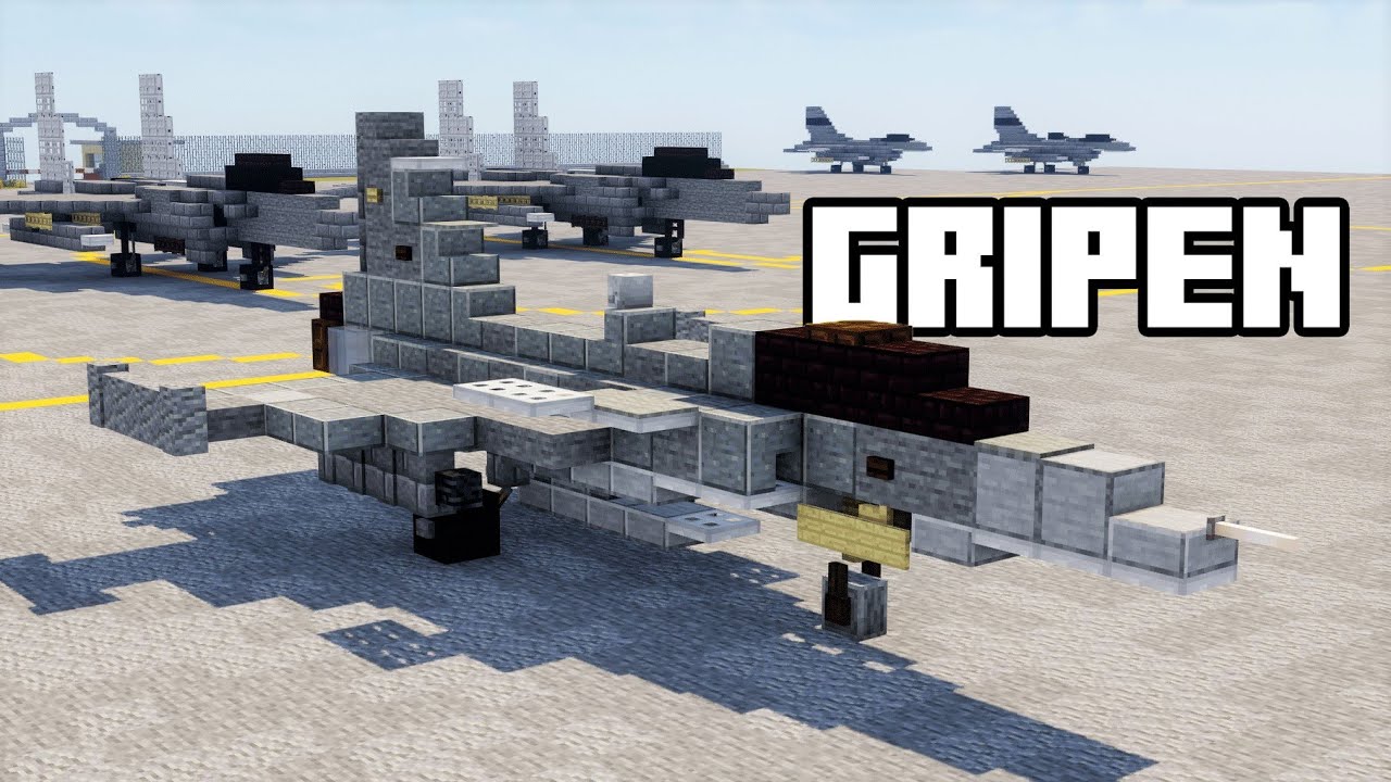 Minecraft JAS 39 Gripen Fighter Jet Tutorial - YouTube