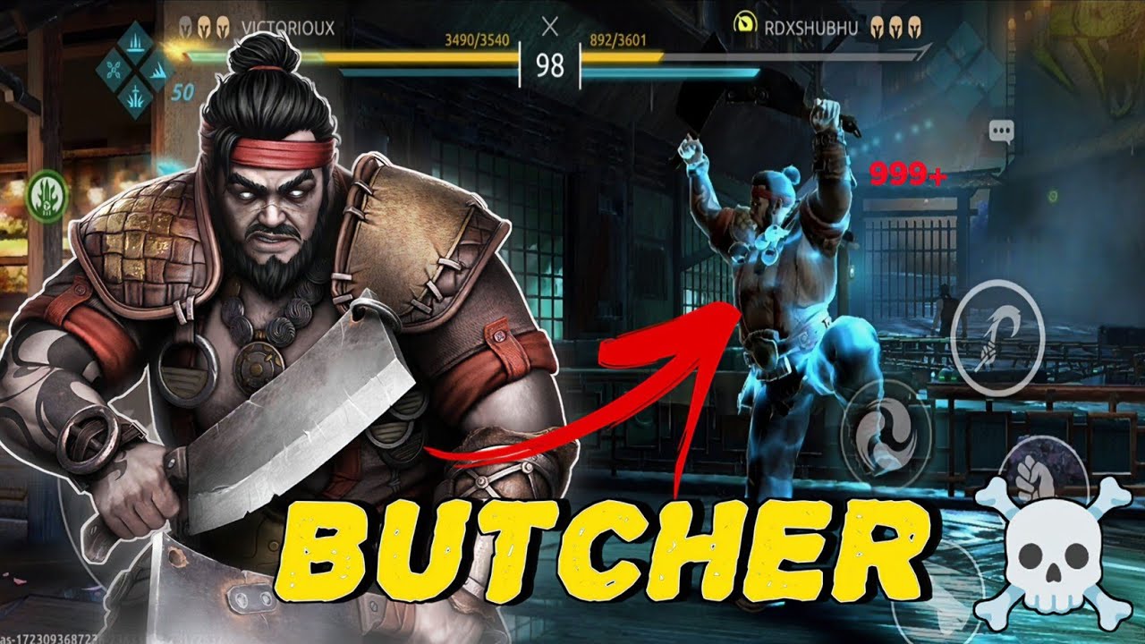 BUTCHER☠️ FIGHTING GAMEPLAY butcher tips and tricks *shadow fight 4 ...