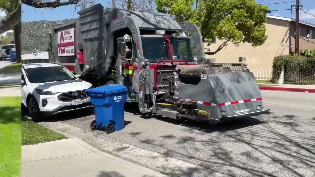 Athens Services Picked up with recycle in Azusa CA - YouTube