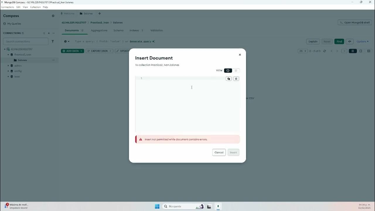 Crear una base de datos e insertar documentos en MongoDb - YouTube