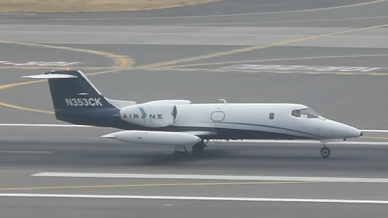 AirNet Learjet 35A [N353CK] Takeoff from PDX - YouTube