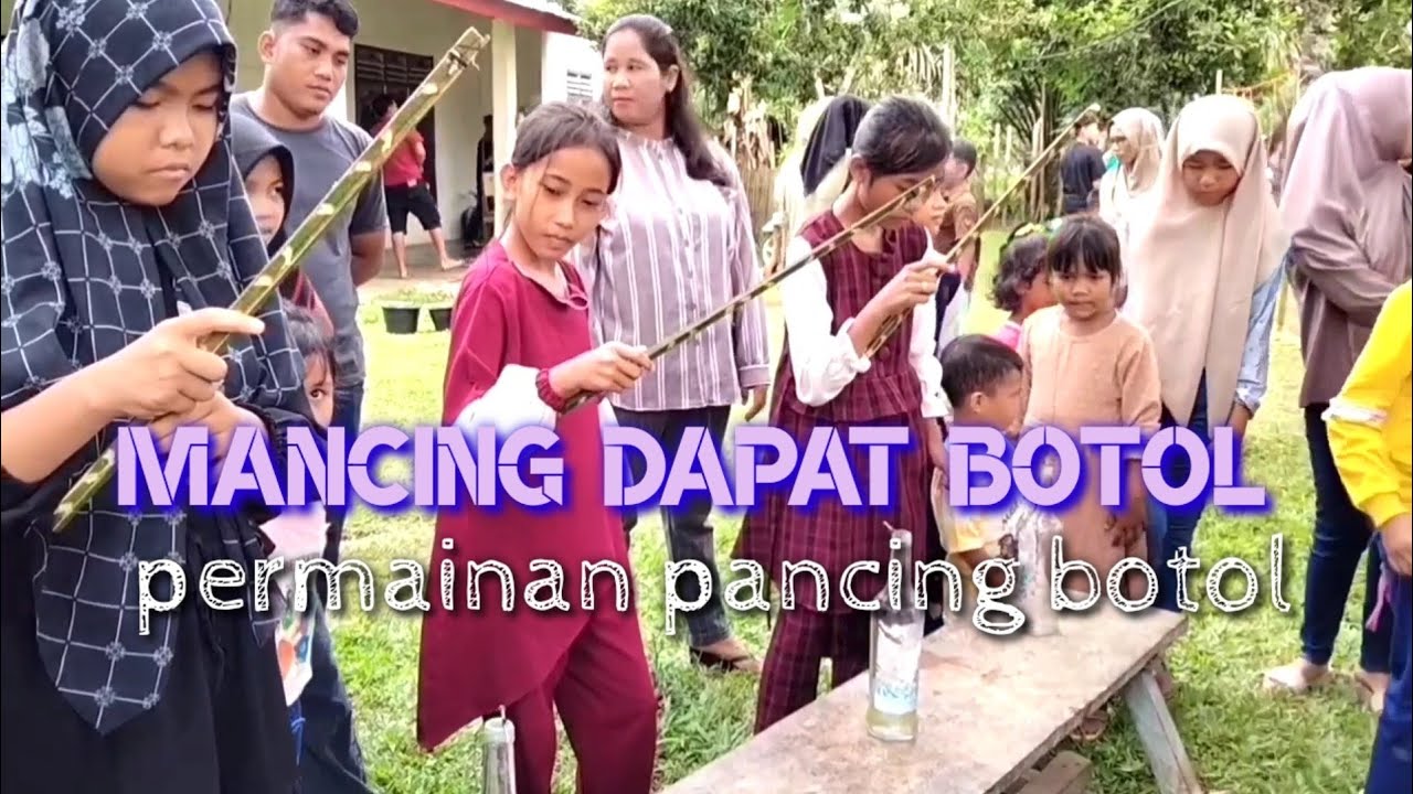 permainan pancing botol memeriahkan hari raya idul fitri - YouTube