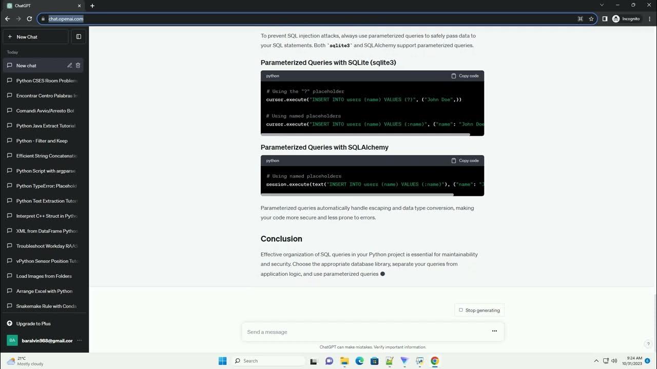 Organizing SQL Queries in Python project - YouTube