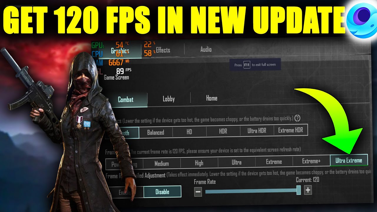 HOW TO GET 120 FPS AFTER NEW UPDATE | 3.4 UPDATE 120 FPS SETTING ON ...