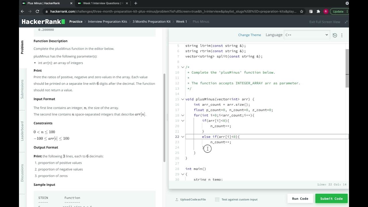 Hacker Rank Interview Preparation Kit week 1 | Problem 1 - YouTube