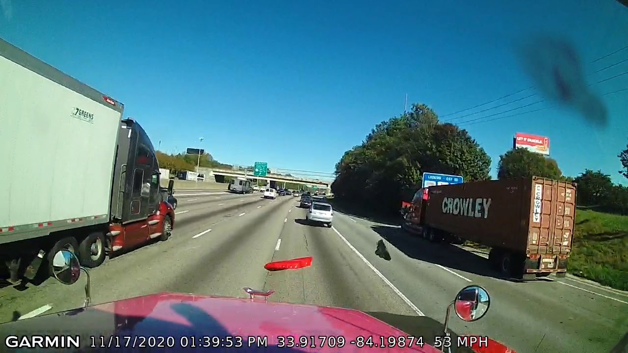 Pink Semi Truck vs Red Convertible - YouTube