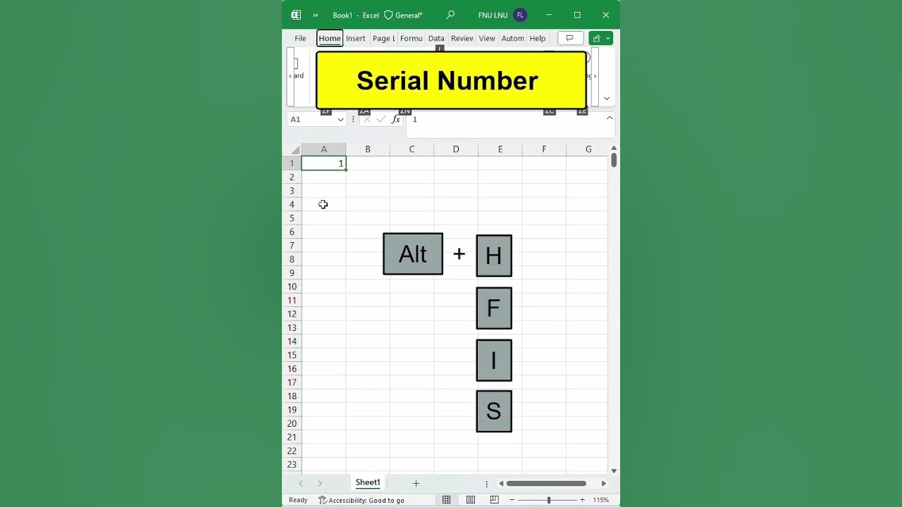 Automatic Serial Number in Excel - YouTube