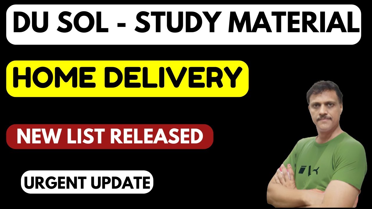 DU SOL Study Material Home Delivery LATEST LIST Released Big Update ...