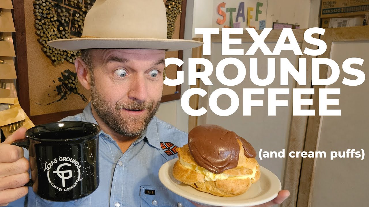 Texas Grounds Coffee☕ + Cream Puffs🥮+ Ammo - Helotes, Texas - YouTube