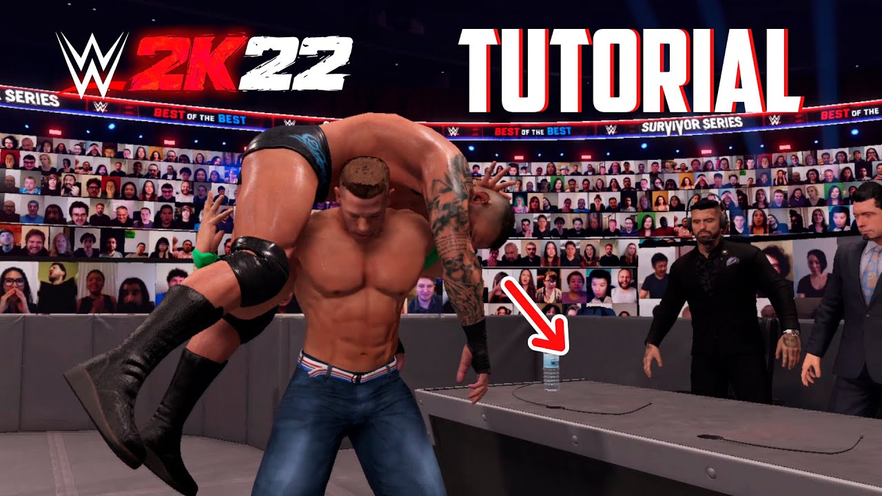 WWE 2K22 - TUTORIAL COMO ROMPER LA MESA DE COMENTARISTAS - YouTube