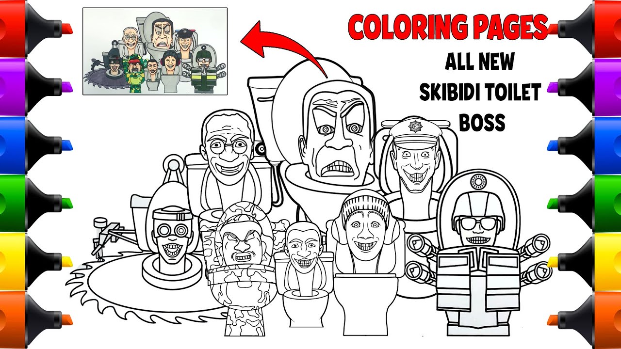 Skibidi Toilet Coloring Pages / How to color All Skibidi Toilet Bosses ...