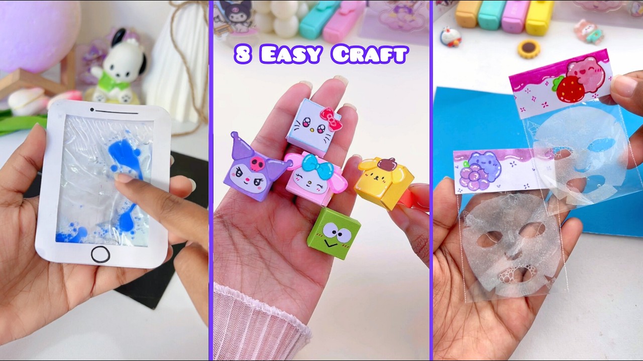 8 Easy craft ideas / miniature craft / how to make / DIY school project ...