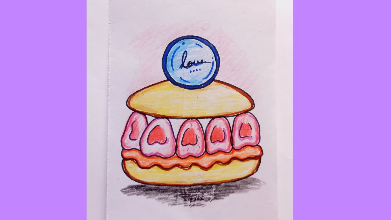 How to draw a cute Dessert with Strawberry Easy - YouTube