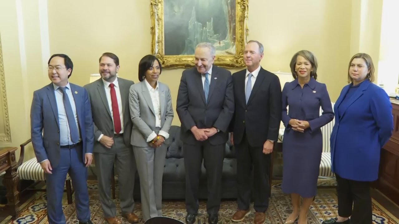 Schumer meets with new Democratic-elect senators on Capitol Hill - YouTube