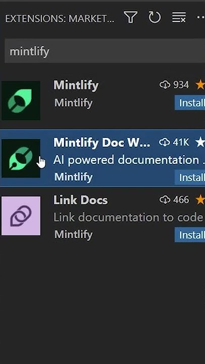 Document your code automatically using visual studio code extension mintlify - YouTube