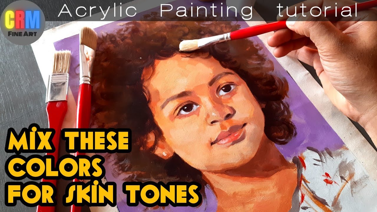 How to mix skin tones|Acrylic portrait painting tutorial|Childrens ...